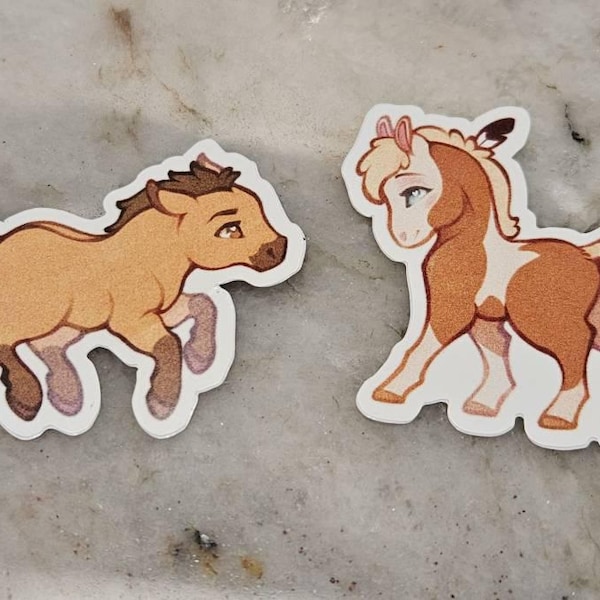 Spirit & Rain Chibi Stickers: Stallion of the Cimarron Fan Art - Etsy