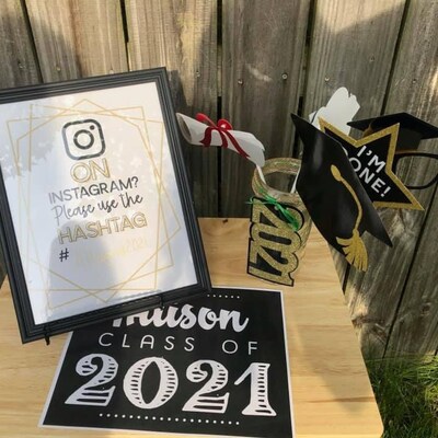 Graduation Welcome Sign Grad Party Hashtag Sign Class of 2020 ...