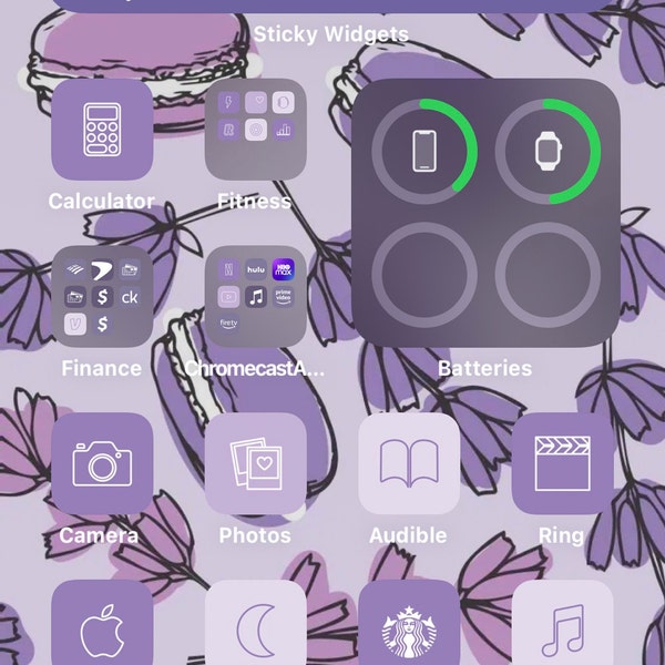 Lavender App Icons, Purple Icons, iPhone App Covers, Purple Aesthetic ...