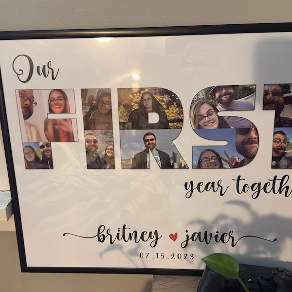Our First Year Personalized Photo Collage, One Year Anniversary Gifts ...