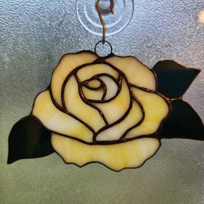 Simple Rose Stained Glass Pattern - Etsy