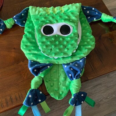 Alligator Cuddle Blanket, Alligator Themed Nursery, Sensory/ Texture ...