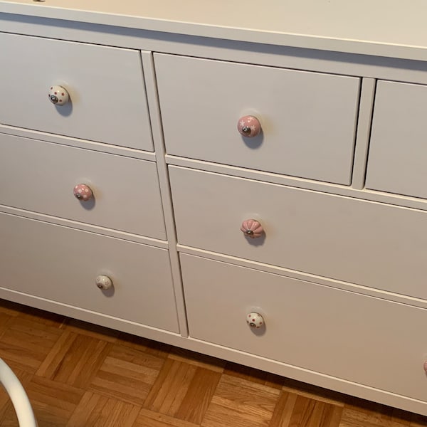 Pink Mixed Assorted Design Ceramic Knobs Ceramic Door Knobs Handpainted Ceramic Knobs Kitchen ...