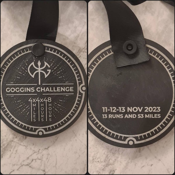 Personalised Welsh Slate Medal Design 12. Custom Medals Race Award ...