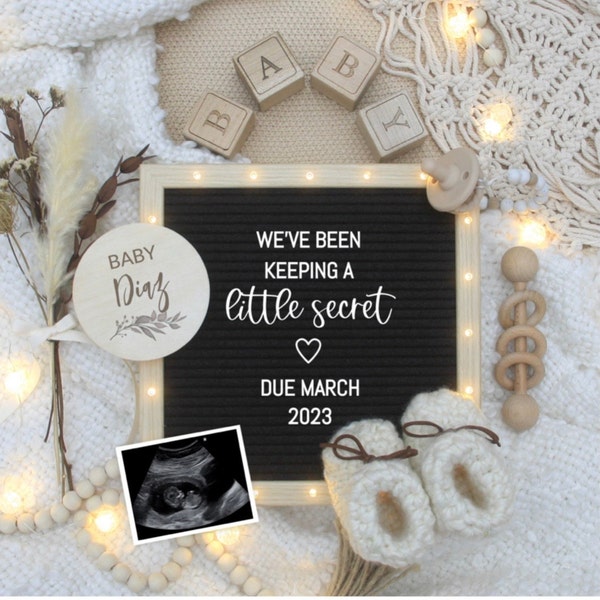 Editable Boho Pregnancy Announcement Social Media, Keeping a Little ...