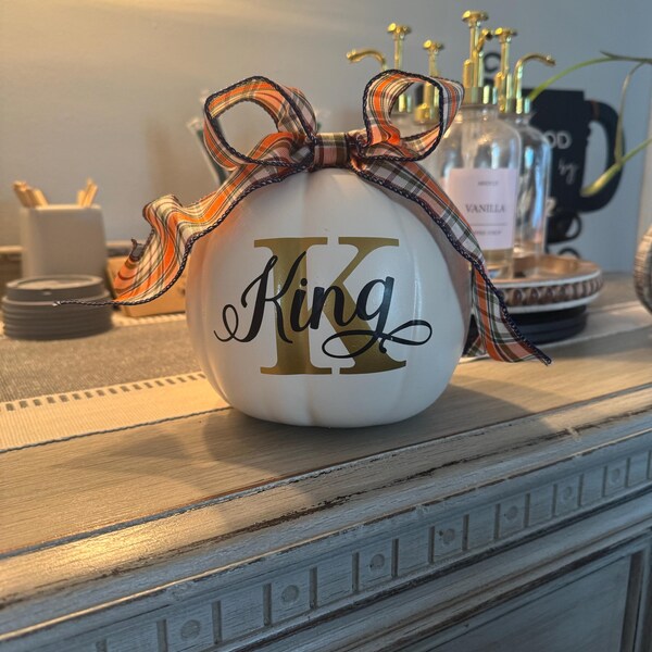 Monogram Pumpkin/last Name Pumpkin for Fall Decor, Personalized ...