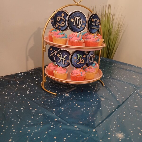 Zodiac Sign Cupcake Toppers | Set of 12 Constellation Toppers ...