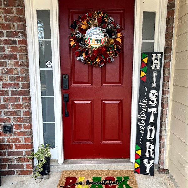 Juneteenth Freedom 5ft Welcome Porch Leaner L 3D L Black History Front ...