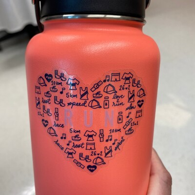 Run Sticker, Sticker for Runner, Water Bottle Sticker, Runner Sticker ...