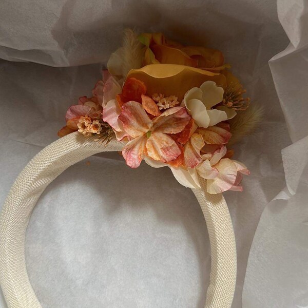 Races Headband Fascinator Flower Crown Melbourne Cup Rose Gold Pink ...