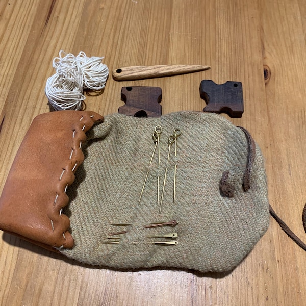 Viking Sewing Kit. Birka Wallet With a Set of Sewing Tools. Norse ...