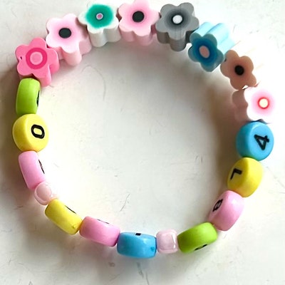 Letter D Alphabet Beads Multicolored White Alphabet Letter - Etsy