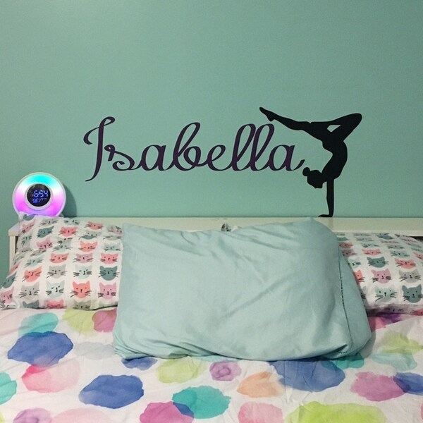 Personalized Name Dance Wall Decal - Custom Name Dance Handstand Wall ...
