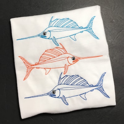 Sketched Swordfish Vintage Stitched Heirloom Vintage Swordfish is a ...