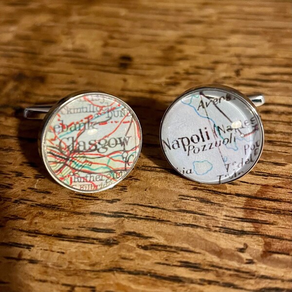 Map Cufflinks Custom Vintage Maps. Select Two Locations. Anywhere in ...