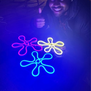 Spongebob Flower Neon Sign, Flower Neon Sign, Wedding Neon Sign, Led ...