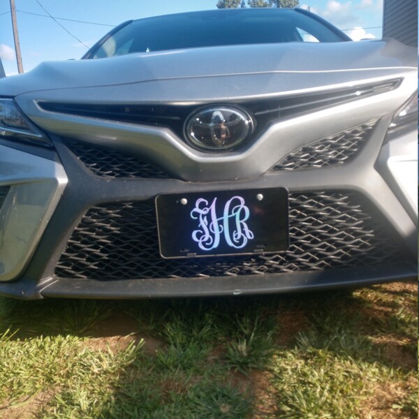 Holographic Monogram Front License Plate - Etsy