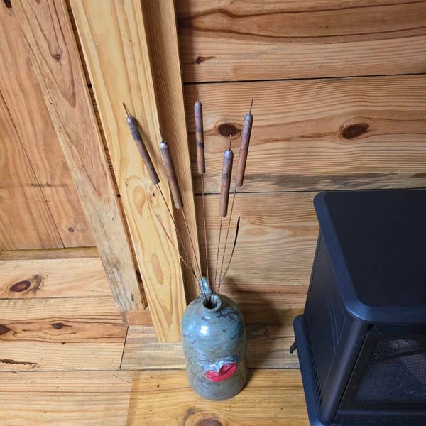 Copper Cattail Wind Chime Garden Stake - Etsy