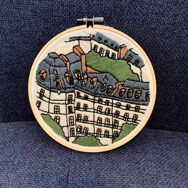 Paris Roofs. Hand Embroidery Pattern PDF. DIY. Embroidery Hoop Art ...