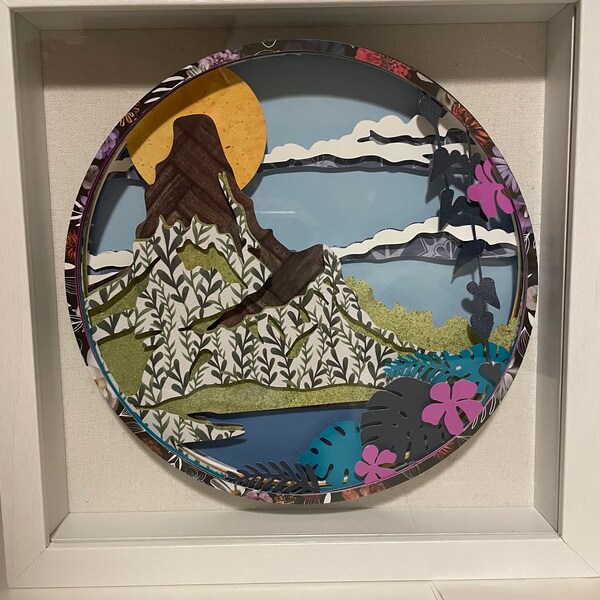 3d Layered Hawaii Svg, Ocean Svg, Aloha Svg, Mountain Svg, Shadow Box ...