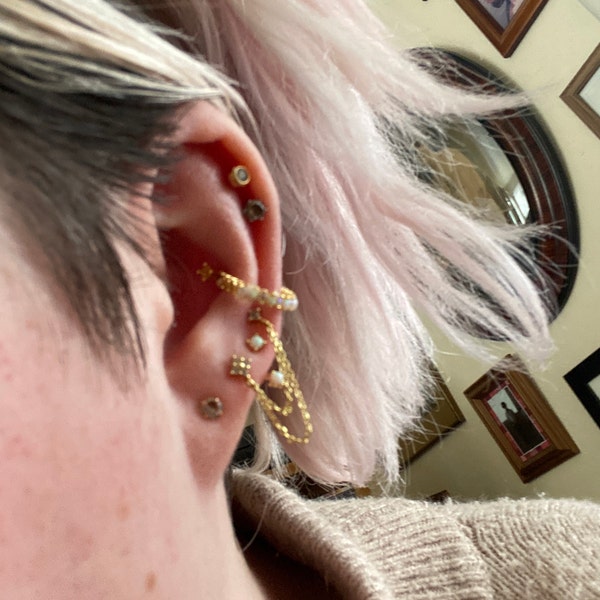 Front Back Earring Set Ear Jacket Dainty Ear Jacket Gold Earrings Ear Jacket Earrings Minimal ...