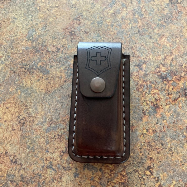 Swiss Army Knife Sheath Handmade Genuine Leather Victorinox Swiss Champ ...