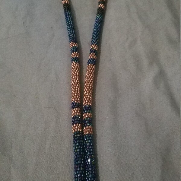 Copper & Abalone - NATIVE BEADED LANYARD - Copper, Navy - Etsy