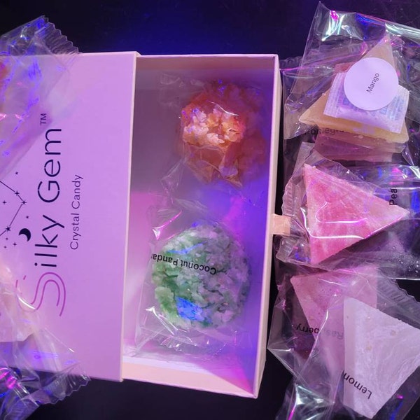 The Gemmies Handmade Kohakutou Candy, Multiple Flavored, Crystal Candy ...