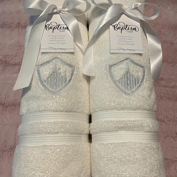 Baptism Towel, Temple Ctr Towel, Embroidered Bath Towel, Personalized ...