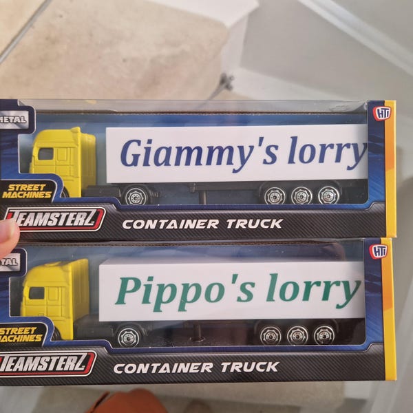 PERSONALISED NAME Toy Lorry Truck Toy Car Model Boy Girl Dad Mom Uncle ...