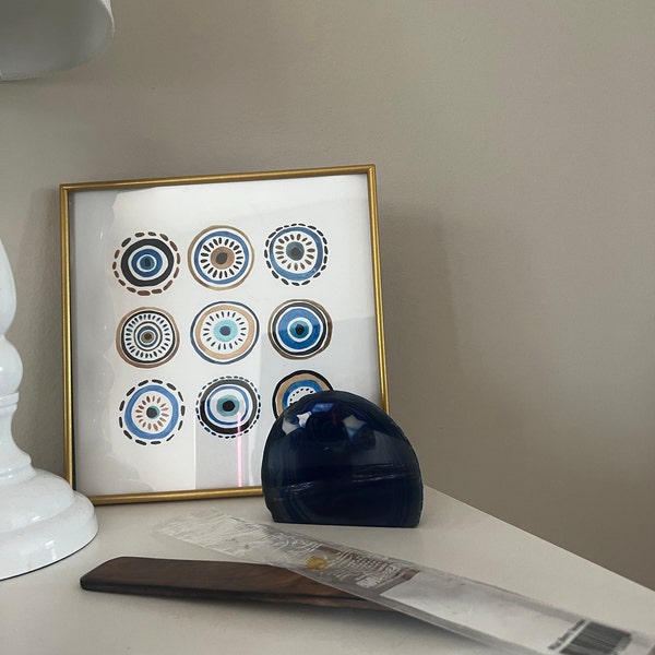 Evil Eye Print Blue Evil Eye Nazar Poster Evil Eye Wall Decor Abstract ...