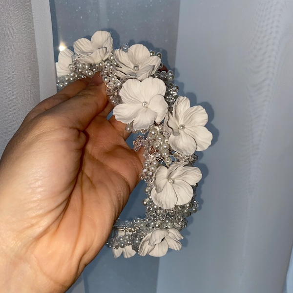 FREYA | Floral Crown, Clay Flower Crown, Bridal Crown - Etsy
