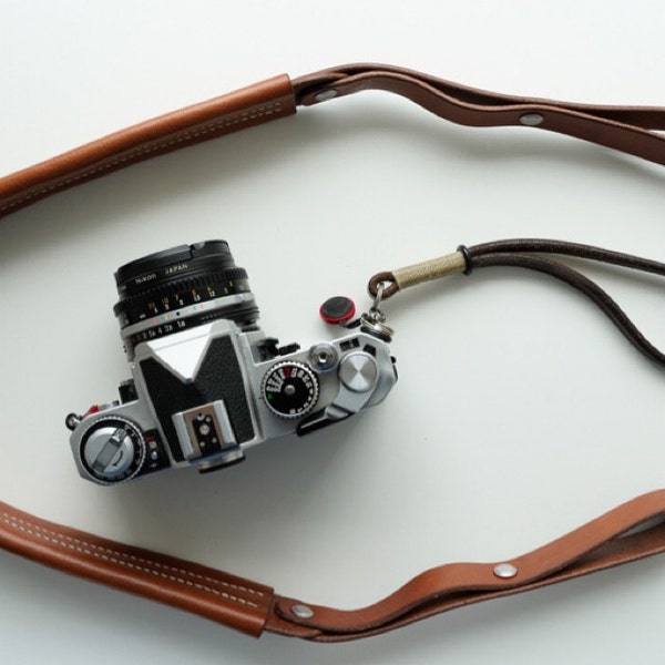 Padded Leather Camera Strap for New or Vintage Camera - SLR DSLR Camera ...