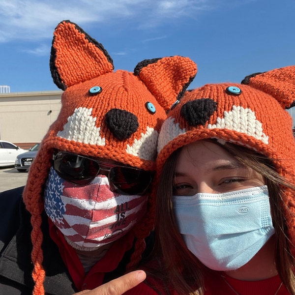 Adult Hand Knit “becky” and “wrath of Becky” Fox Hats - Etsy