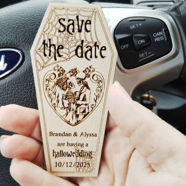 Engraved Photo Save the Date Magnets | Wooden Wedding Decor ...