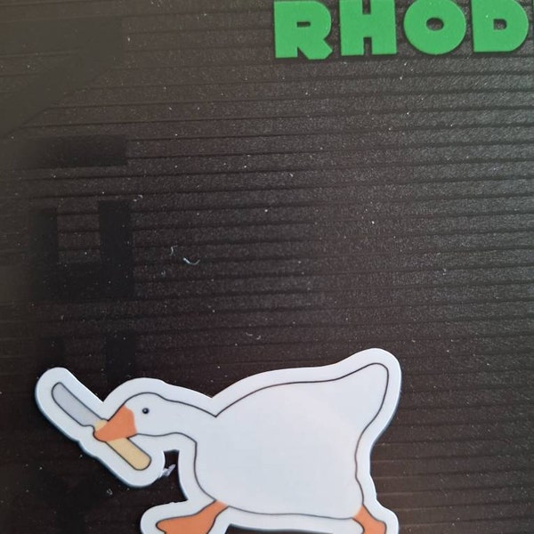 Knife Goose Meme Sticker, Goose Sticker Waterproof, Vinyl Decal, for ...