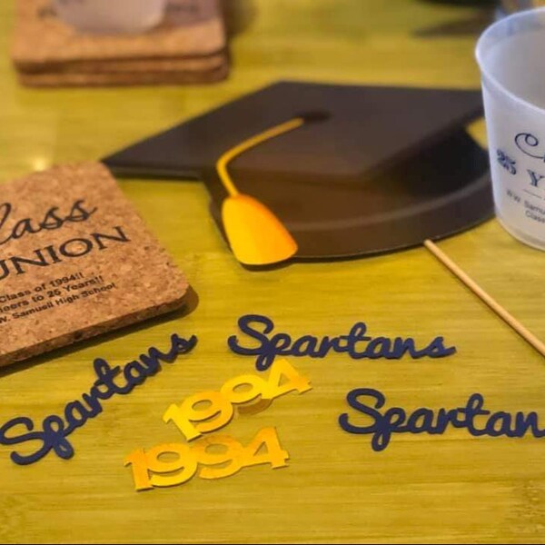 School Reunion Confetti - Personalized With School Mascot and ...