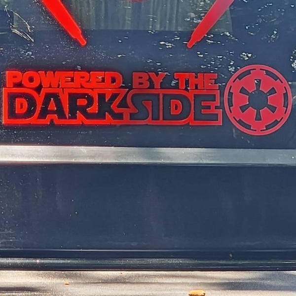 Powered by Dark Side Star Wars Decal Window Sticker Darkside - Etsy