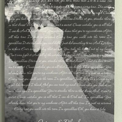 Wedding Song Lyrics With Photo Personalized First Dance - Etsy
