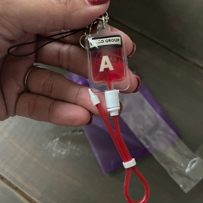 Blood Bank Key Chain,blood Bank Badge Reel, ABO Key Chain, Blood Type ...
