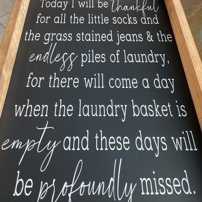 Laundry Room Quote Thankful for Laundry Wood Framed Sign Laundry Room ...