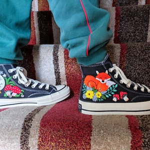 Custom Embroidered Converse/spiderweb Embroidered Shoes/converse High ...