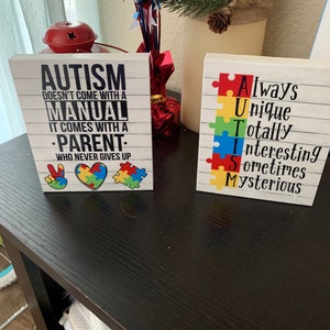 Autism Awareness Shelf Sitter,autism Sign,autism Word Block,autism ...