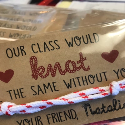 Knot Valentines, PRINTED Friendship Bracelet Valentine's Day Cards for ...