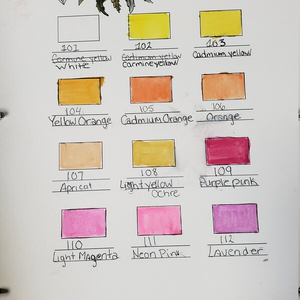 Watercolor Color Chart, Color Wheel, Printable Swatch Card, Swatch ...