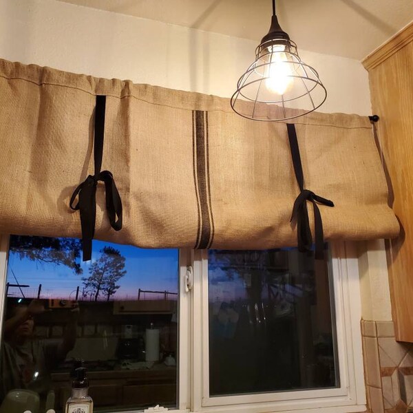 Roll up Swedish Blind Curtain, Custom Widths, Natural Canvas With Faux ...