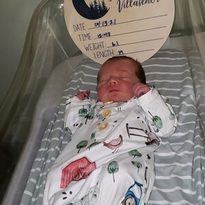 Birth Stat Sign, Round Wood Birth Stat Sign, Moon and Stars Nursery ...