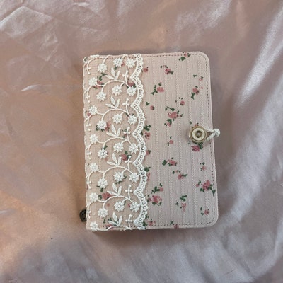 Pink Flower Lace Notebook Original Fabric Journal A5 A6 Handmade Floral ...