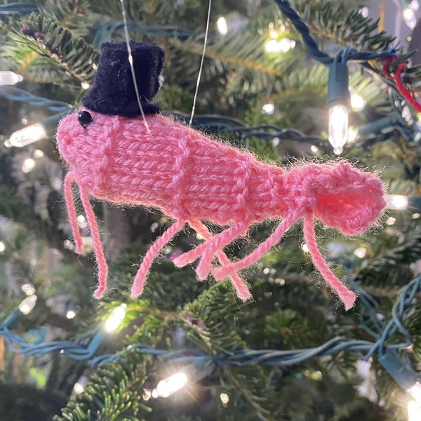 Cornish Knitted Santa Prawn- Shrimp Coloured Prawn - Etsy