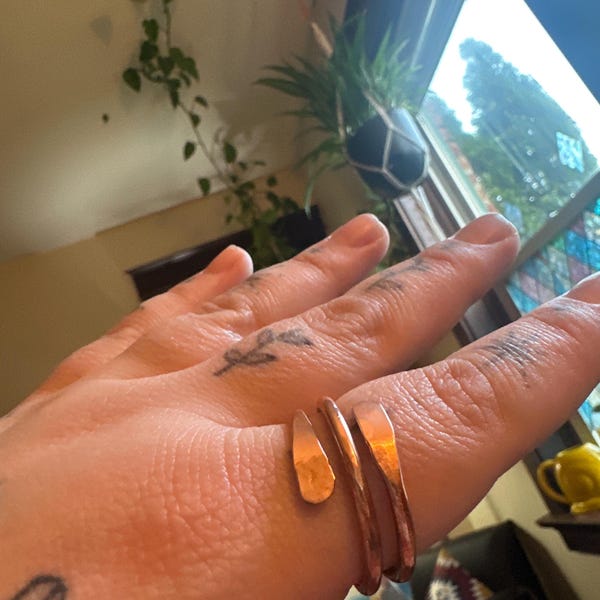 Pure 100% Copper Wrap Ring, Arthritis Thumb Ring, Solid Copper Ring ...